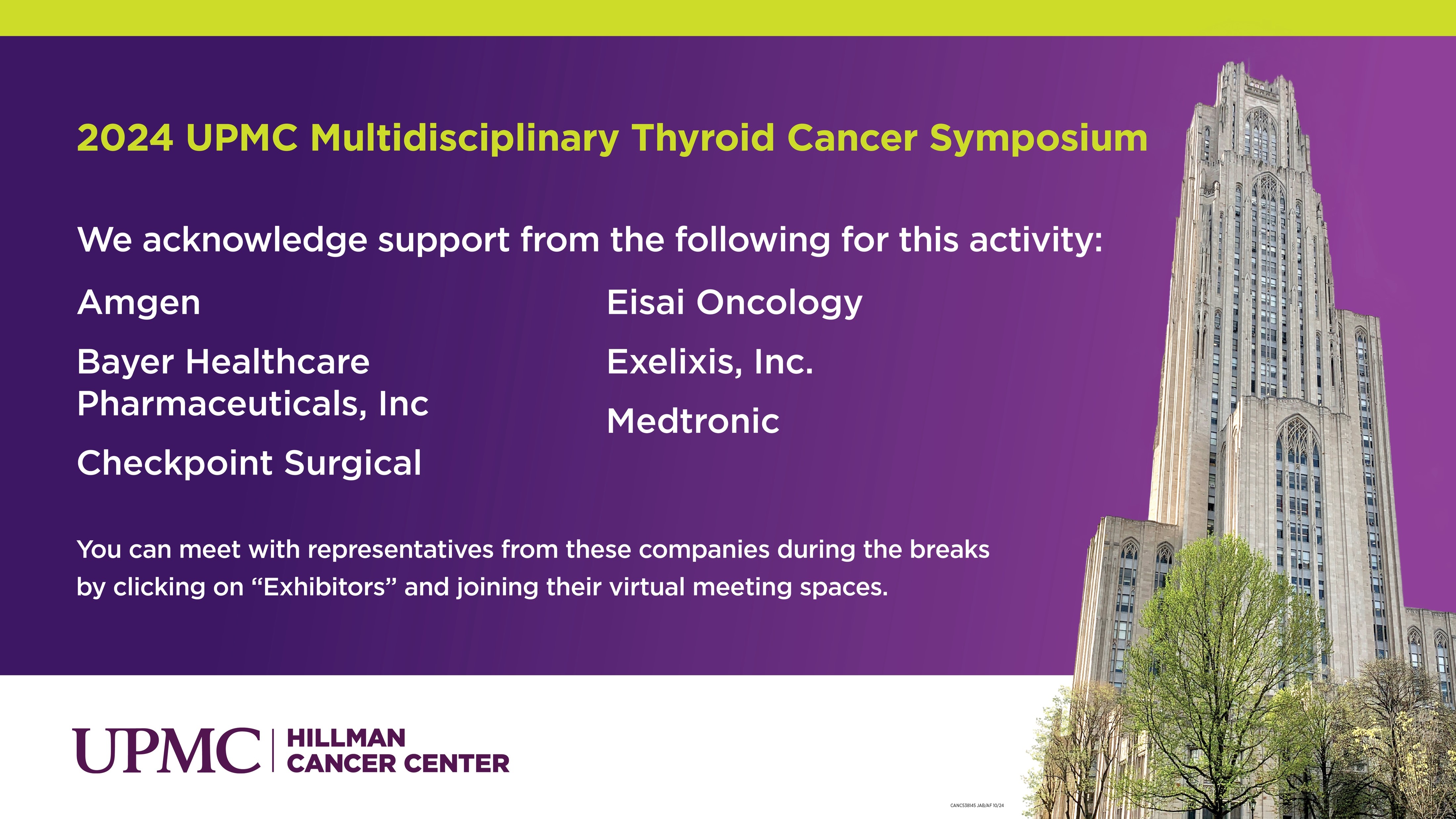 2024 UPMC Multidisciplinary Thyroid Cancer Symposium: "Clinical Updates ...